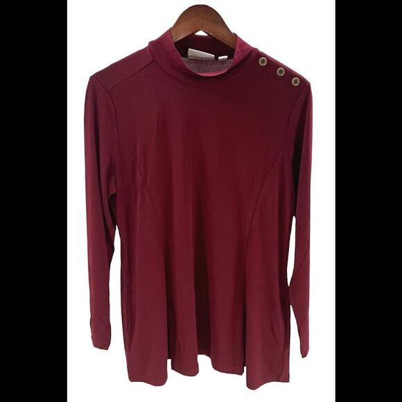 Susan Graver | Tops | Susan Graver Liquid Knit Fit Flare Mockneck Rich ...